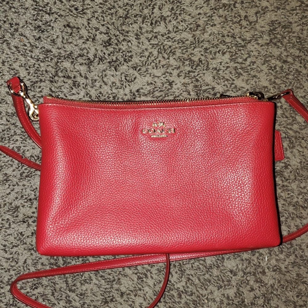 Bright Red Coach Crossbody - Gem